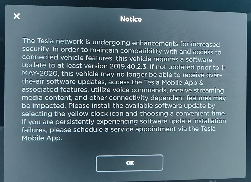 Tesla vehicles on older software versions may get locked out of future ...