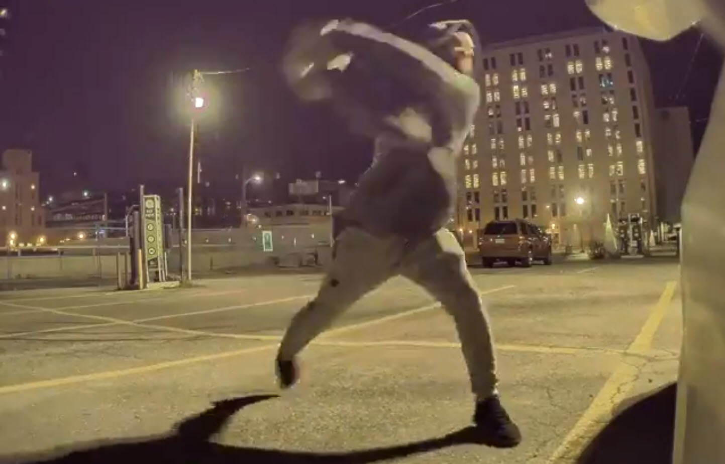 Help identify vandal who threw concrete block into Tesla Model 3 window ...