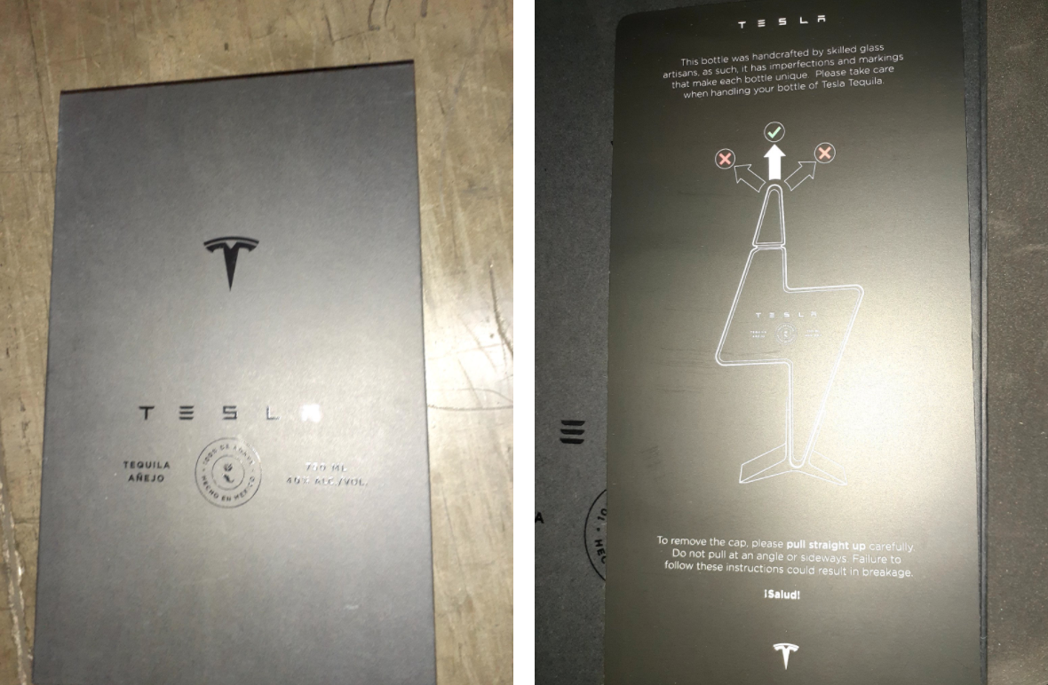 First look at the Tesla Tequila packaging [Photos] - Drive Tesla