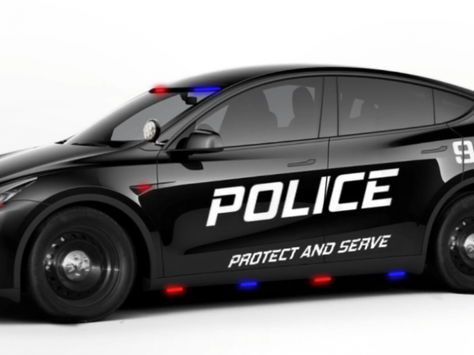 Logan Police Department unveils Tesla Model Y cruiser - Drive Tesla