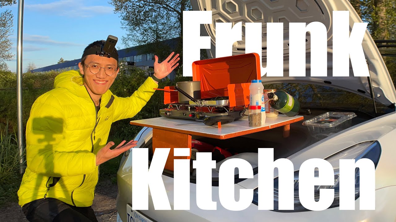 DIY frunk table makes the perfect Tesla Model 3 camp kitchen [Video ...