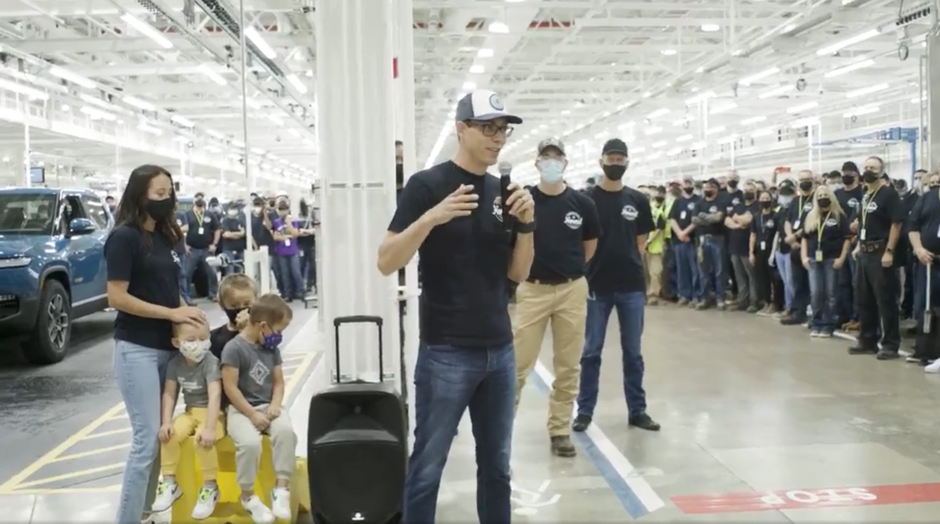 Watch Rivian CEO RJ Scaringe's speech to employees before he drives ...