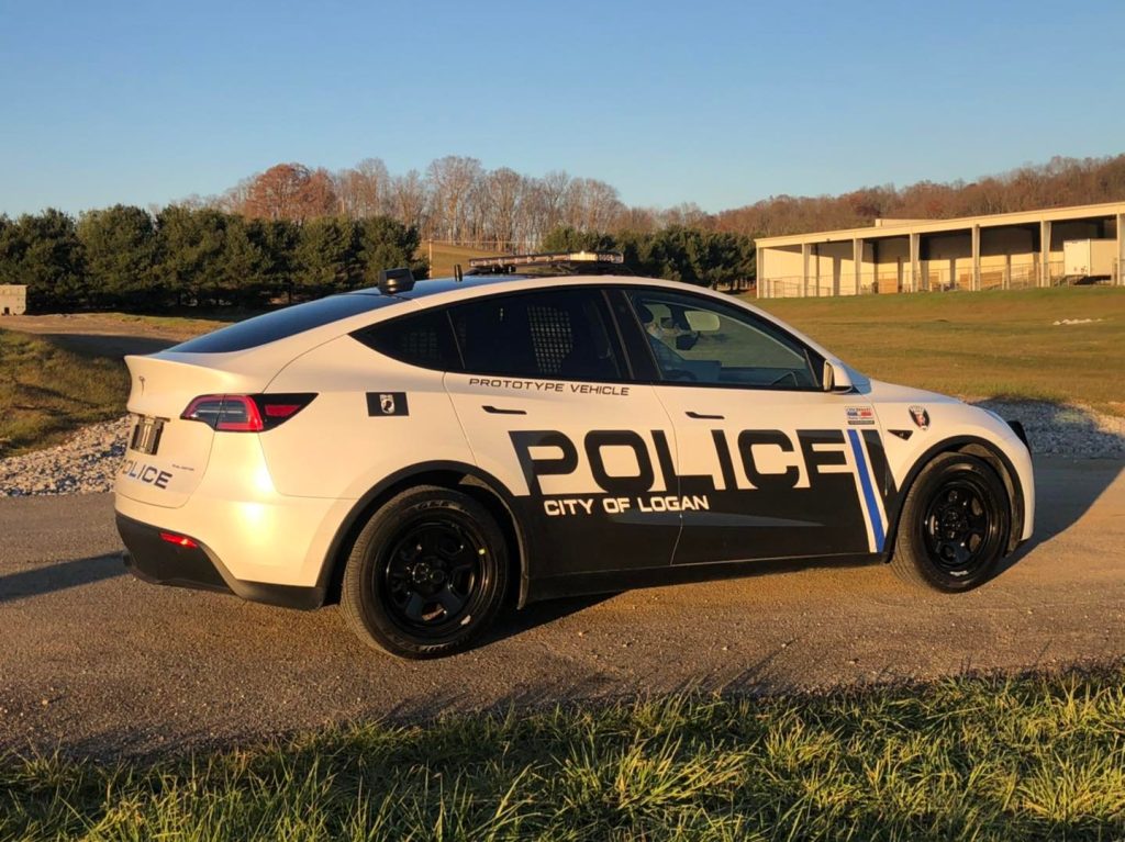 Logan Police Department unveils Tesla Model Y cruiser - Drive Tesla