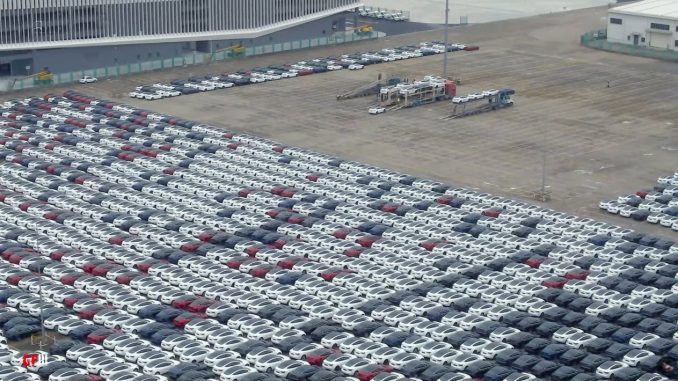 Sea of Teslas spotted at Shanghai's Luchao Port waiting for export ...