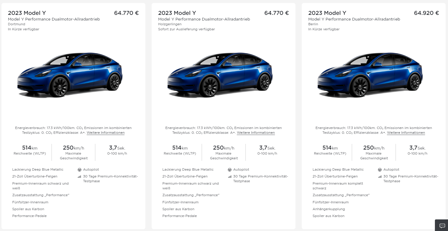 Tesla Model Y from Giga Berlin in Deep Blue Metallic appear in existing ...