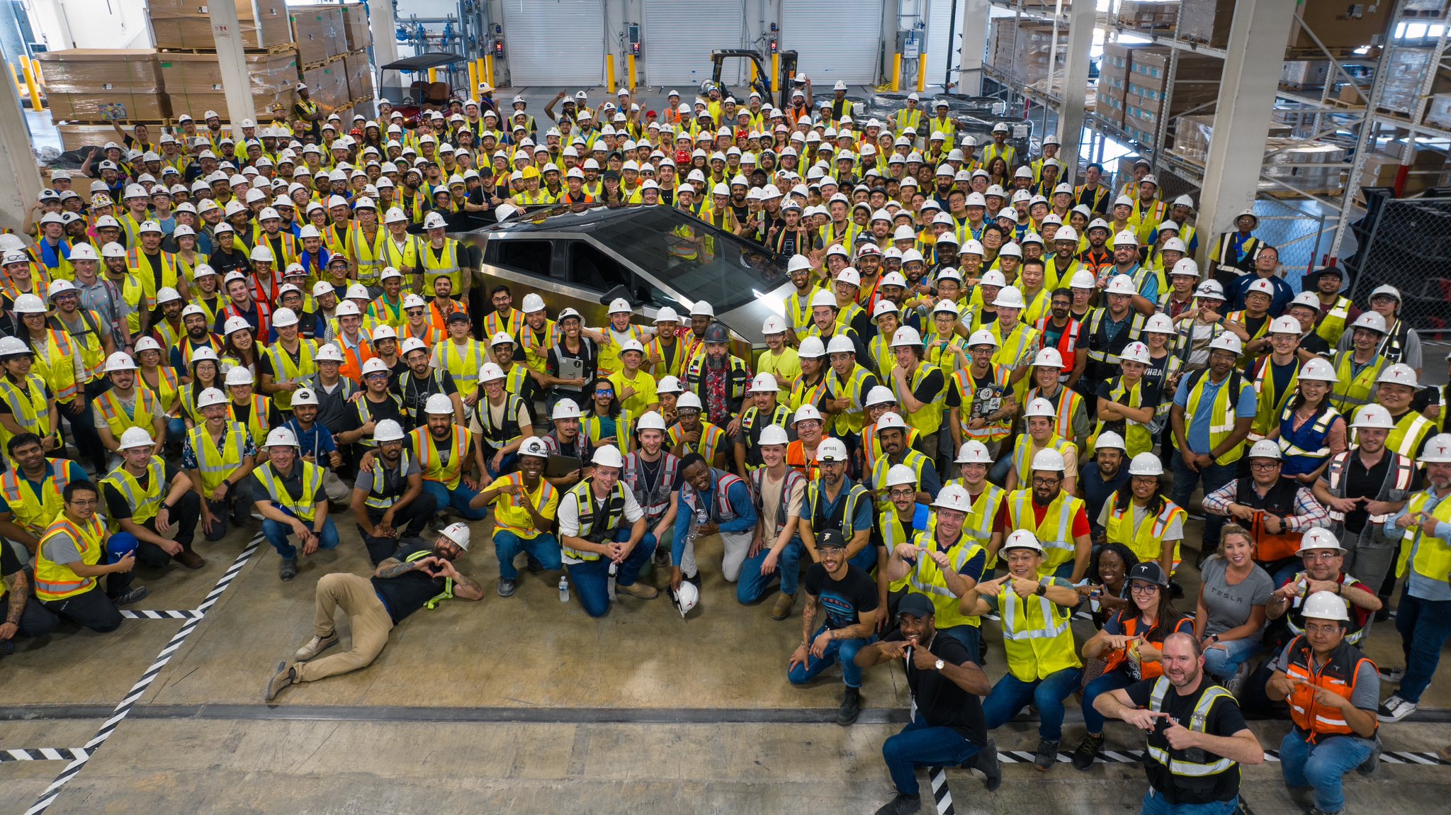 First Tesla Cybertruck rolls off the line at Giga Texas - Drive Tesla