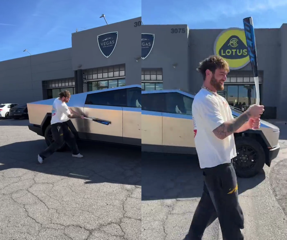 Aluminum baseball bat proves no match for Cybertruck's stainless steel ...