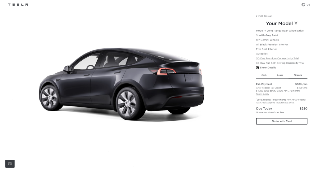 Lease a tesla model y store