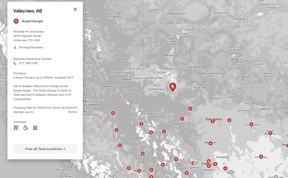 Tesla opens Canada's northernmost Supercharger in Valleyview [Alberta ...